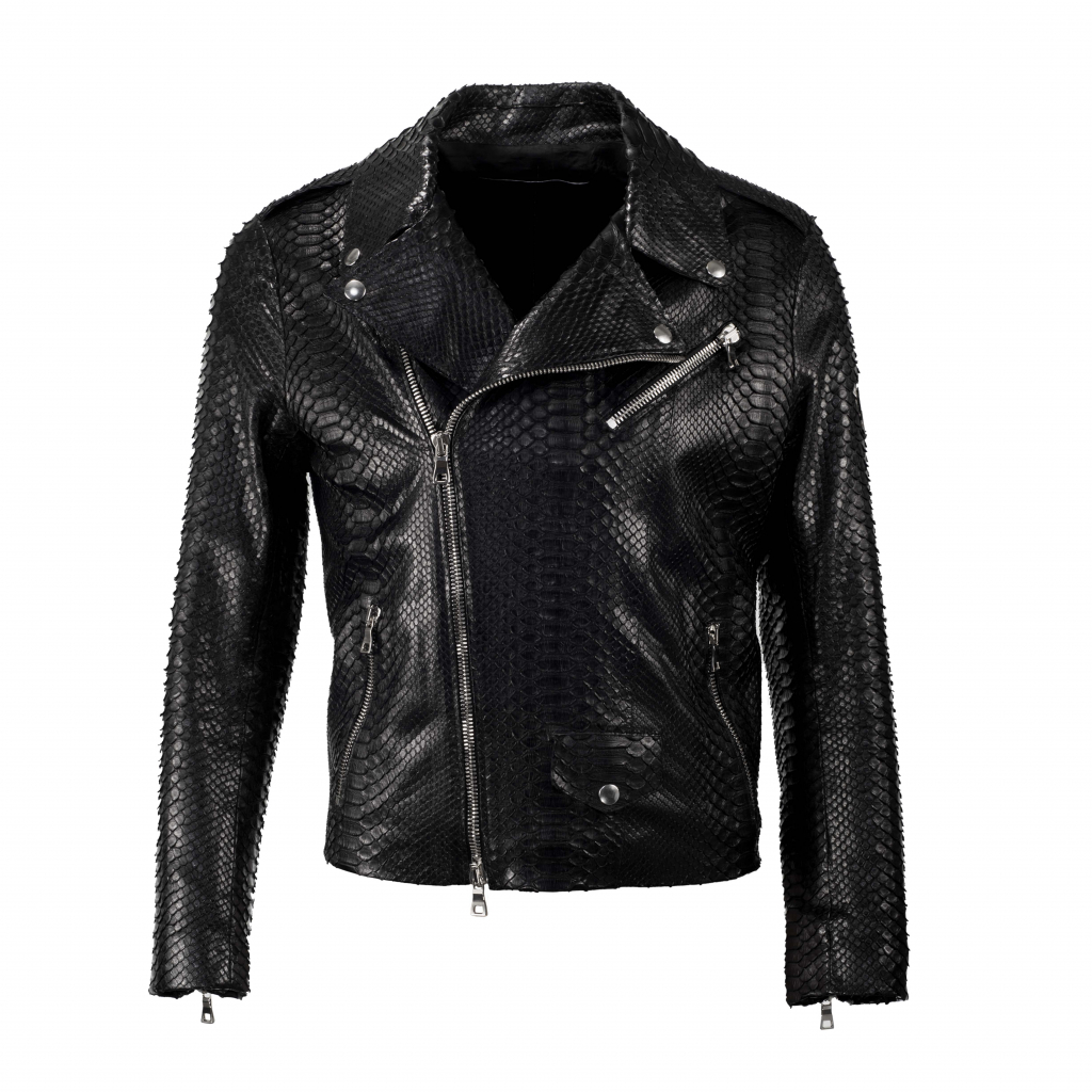 Python Leather Jacket “Curtis” – Max Macchina – Luxury Fashion Brand