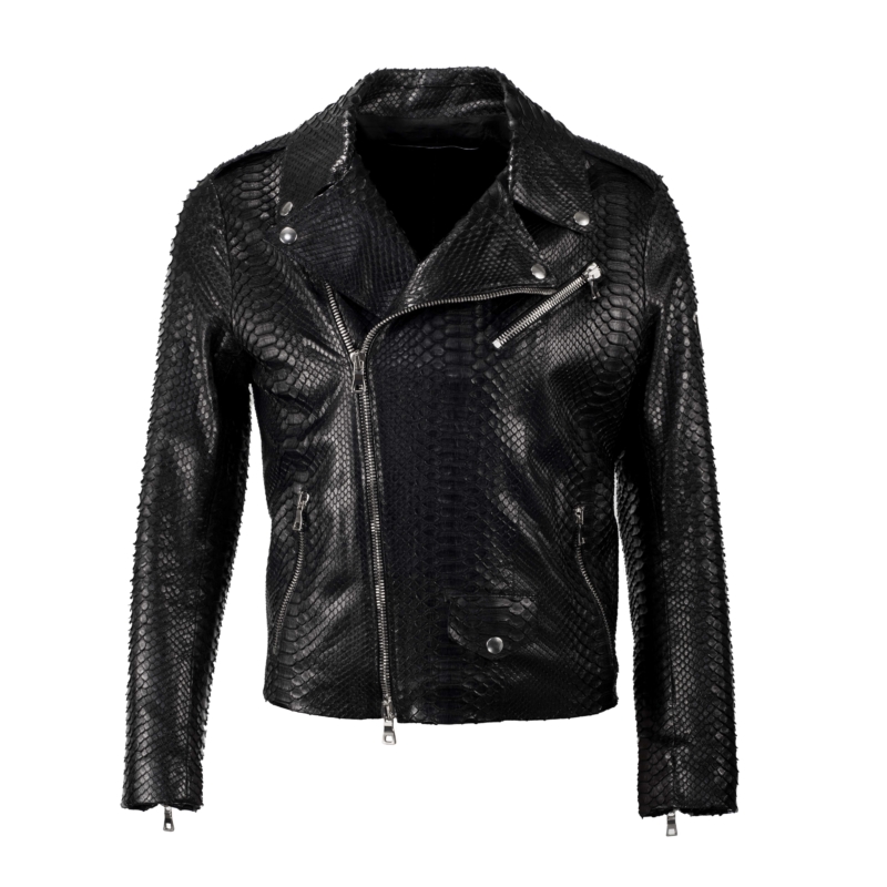 Python Leather Jacket “Curtis” – Max Macchina – Luxury Fashion Brand